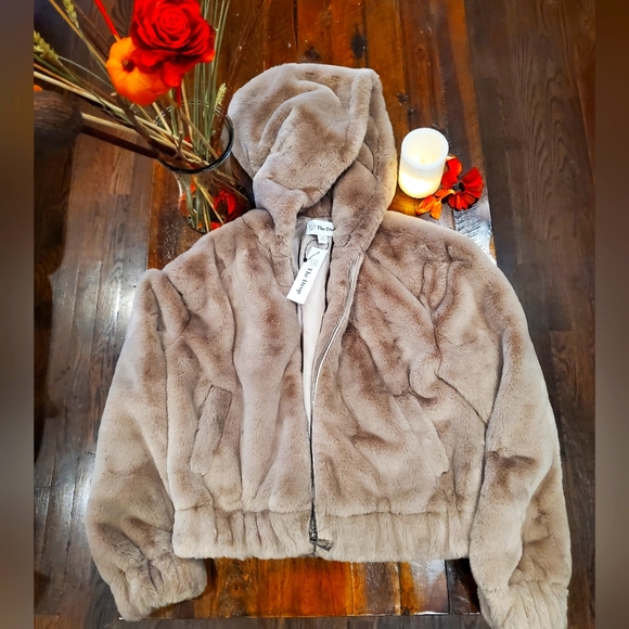 The Drop | Jackets & Coats | Jacket Faux Fur Zip Front Hooded Bomber ...
